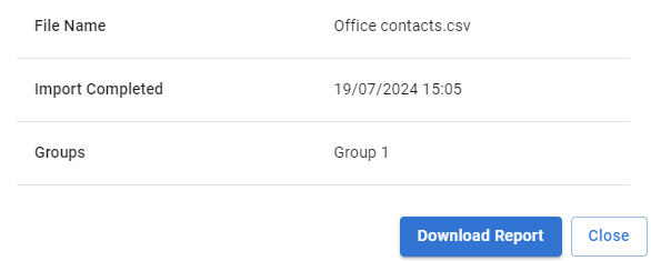 Contacts overview (Dashboard)